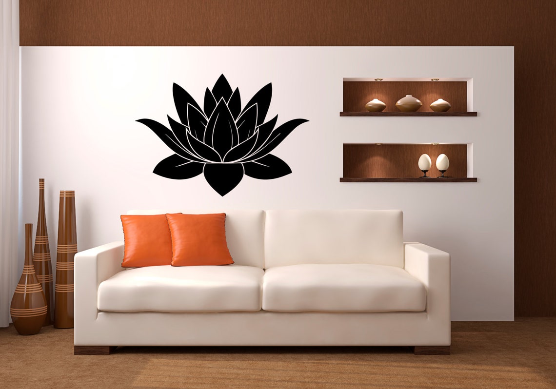 Lotus Wall Decal Lotus Decal Wall Decal Lotus Yoga Wall - Etsy