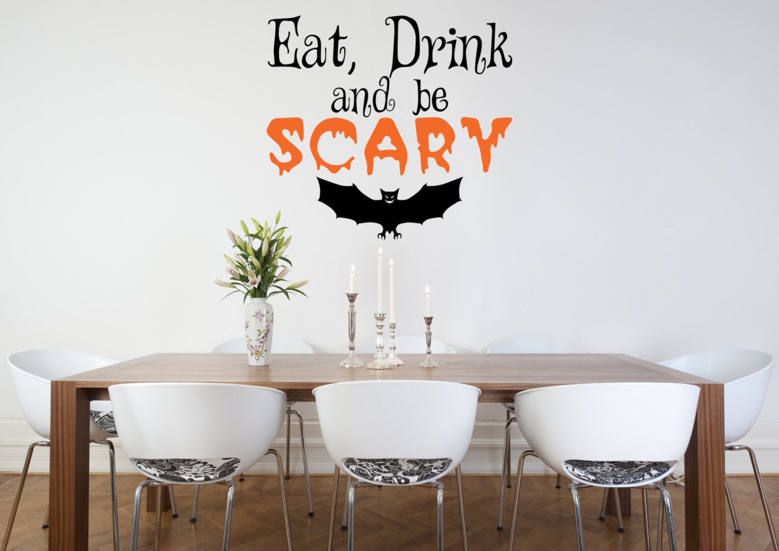 Halloween Decal, Eat Drink and Be Scary, Halloween Wall Decal ...