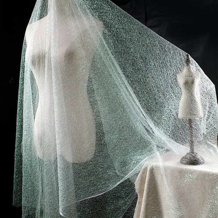 Colorful Crystal Yarn Netting Fabric Iridescence Net Yarn Polyester ...