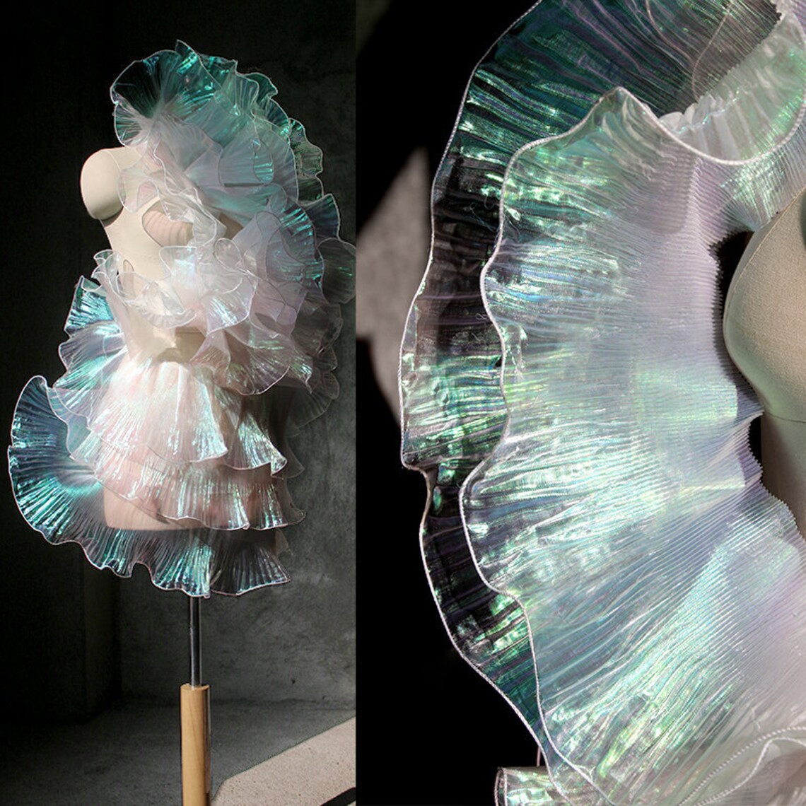 Flounced Ruffled Symphony Transparent Fabric - Etsy