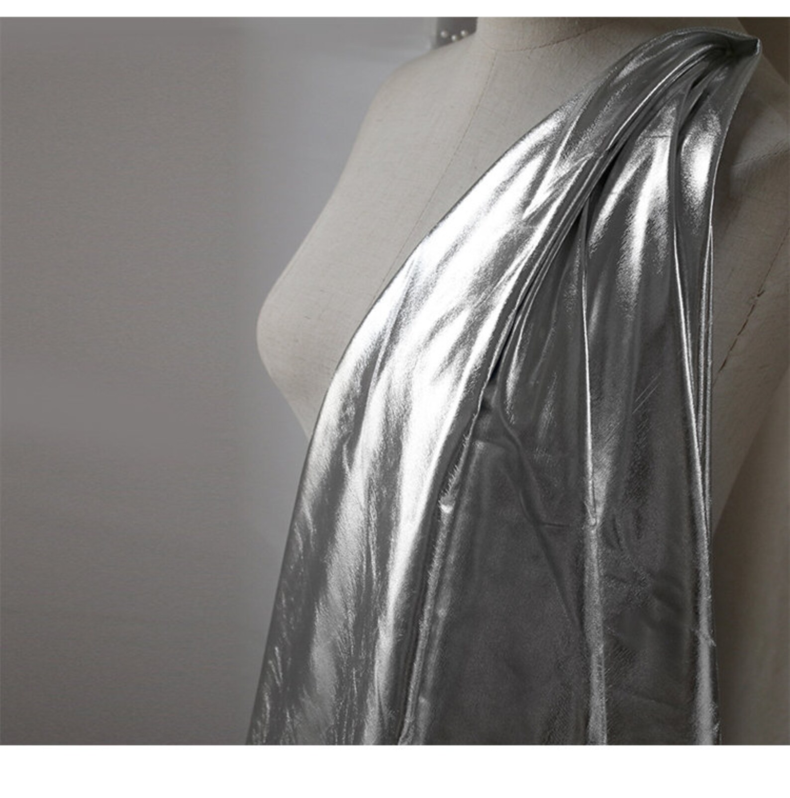 Soft Elastic Hot Stamping Silver Thin Reflective Fabric | Etsy