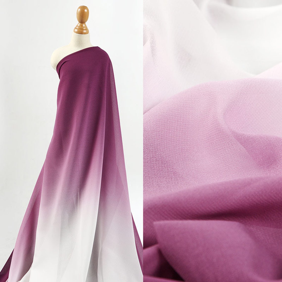 Gradient Translucent Soft Breathable Drape Chiffon Polyester - Etsy