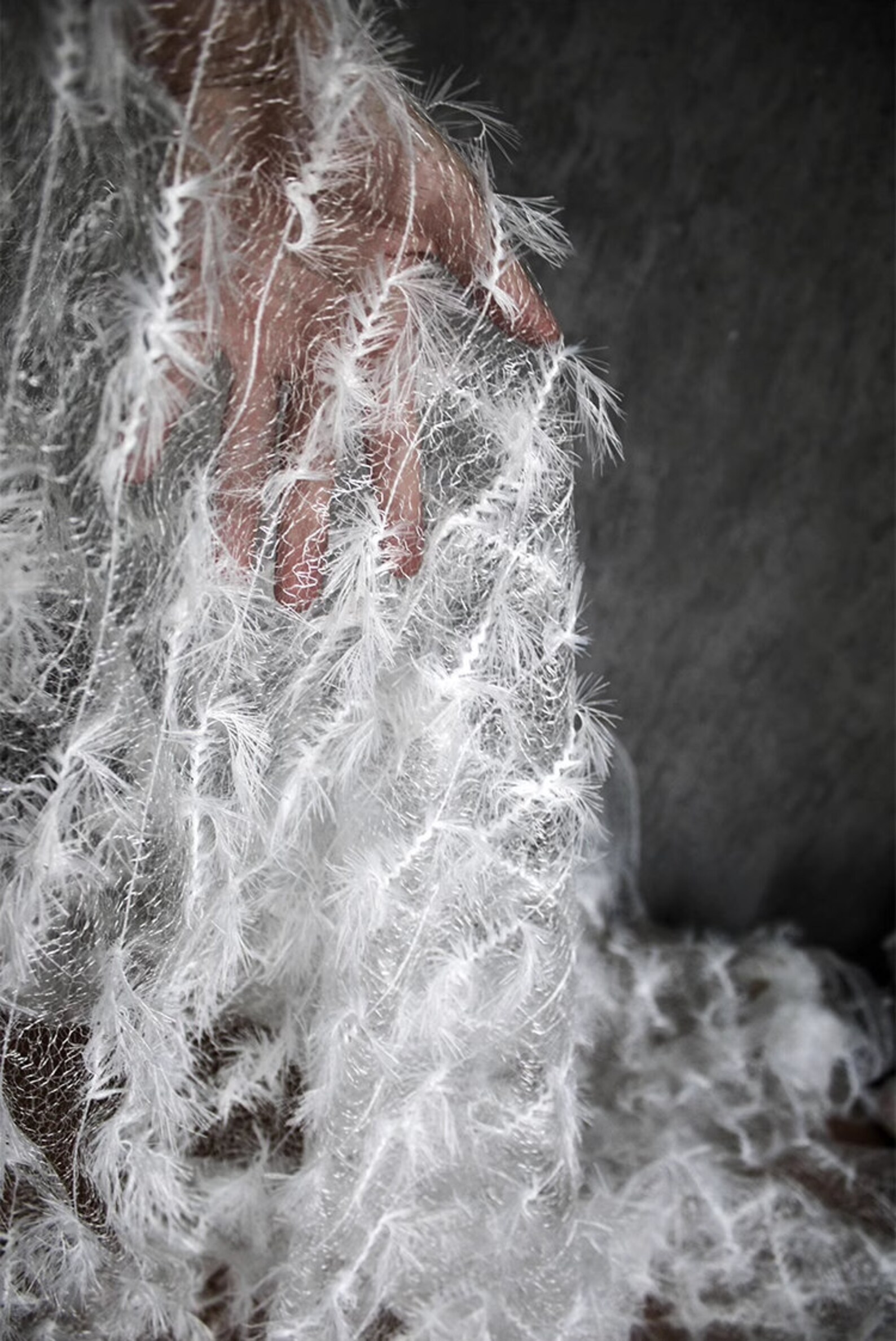 See-through Snowflake Pure White Feather Lace Mesh Fabrics - Etsy