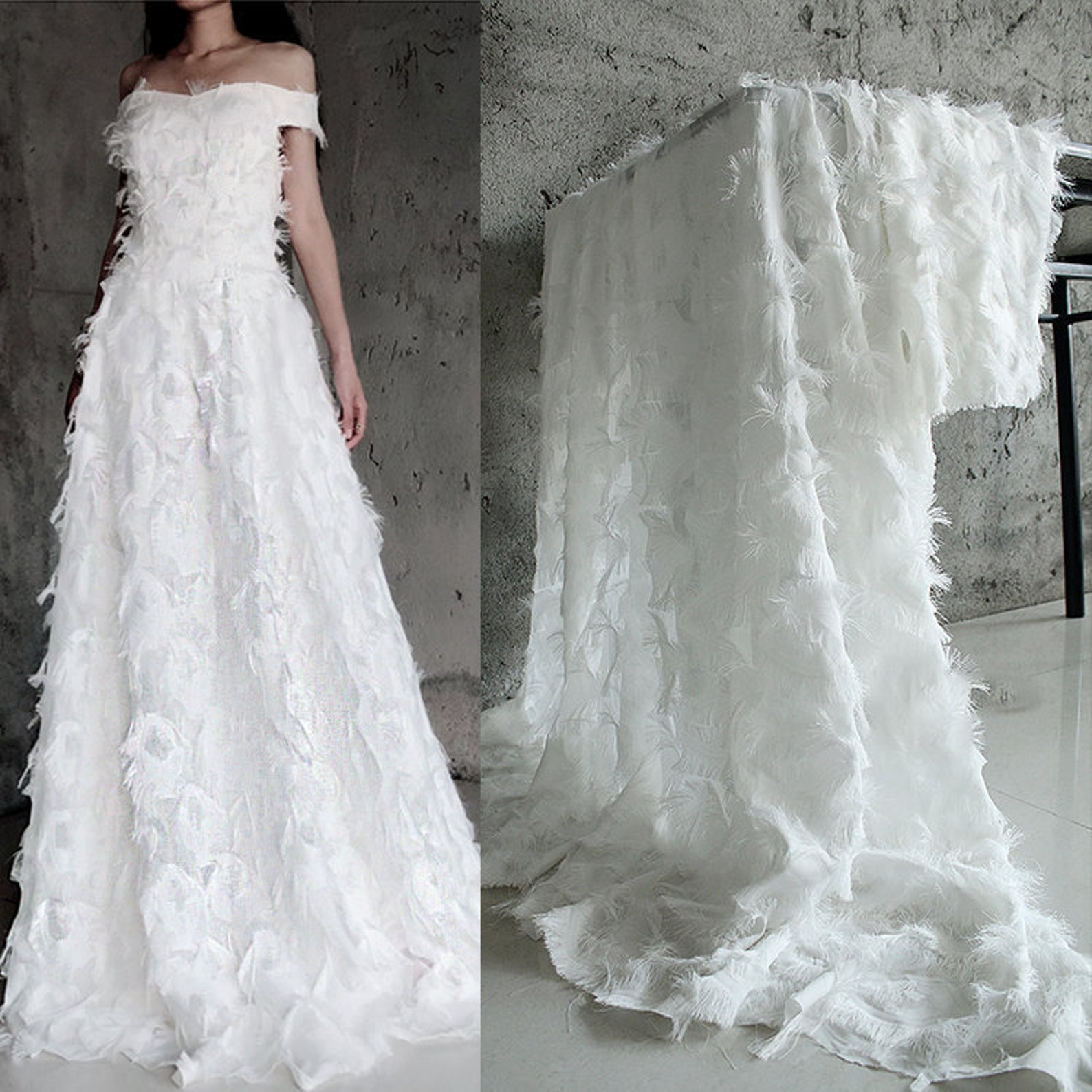 Tassel Mesh fabricLace ruffles 3D embroidery fashion | Etsy