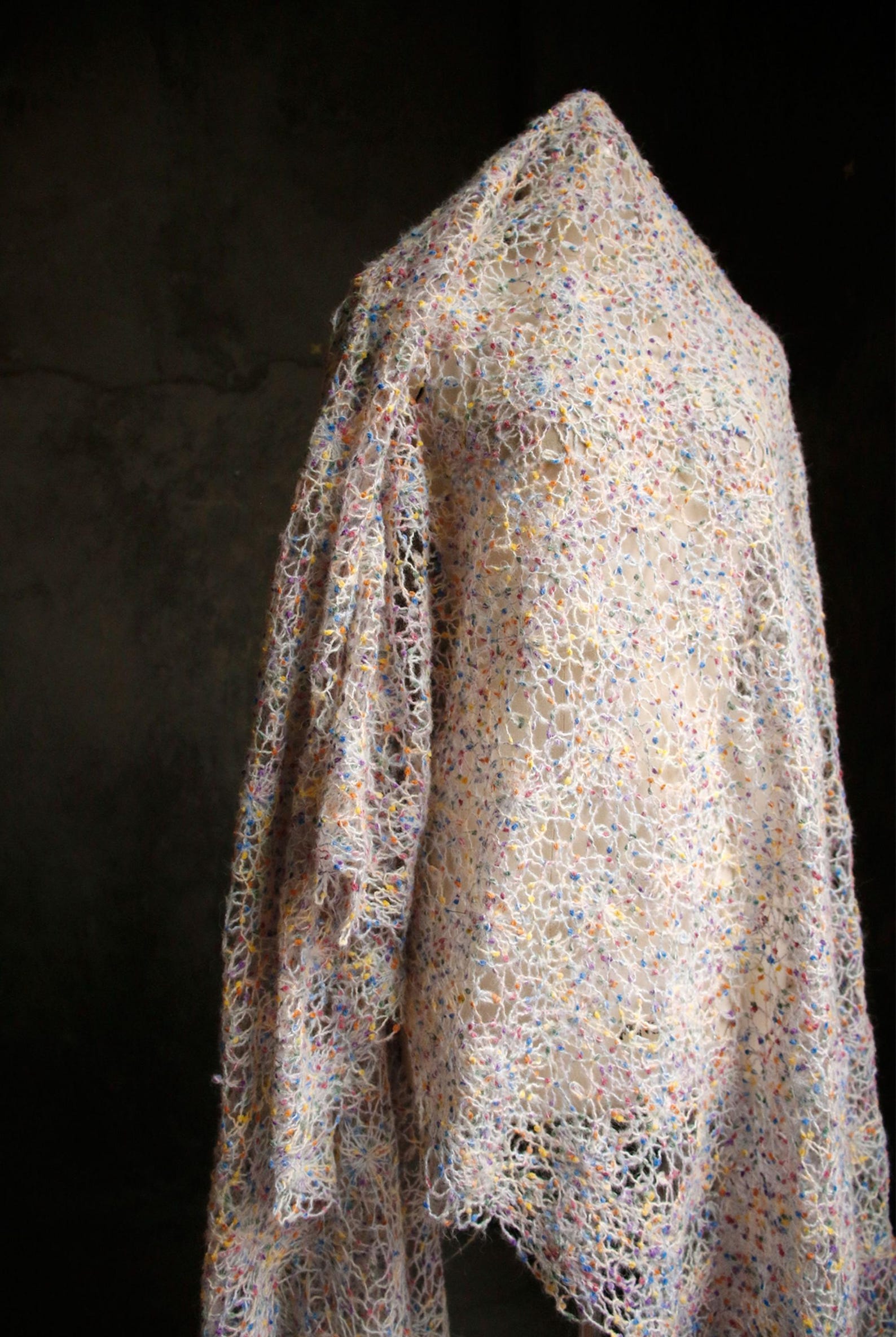 Open Knit Mesh Fabric – Speckled Yarn Lace, DIY Crafts - Etsy