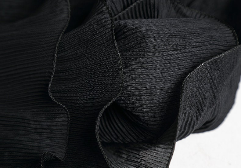 Pleated Wave Flounce Lace Fabric Black / White 1 Meter - Etsy