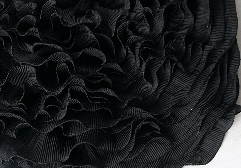 Pleated Wave Flounce Lace Fabric Black / White 1 Meter - Etsy
