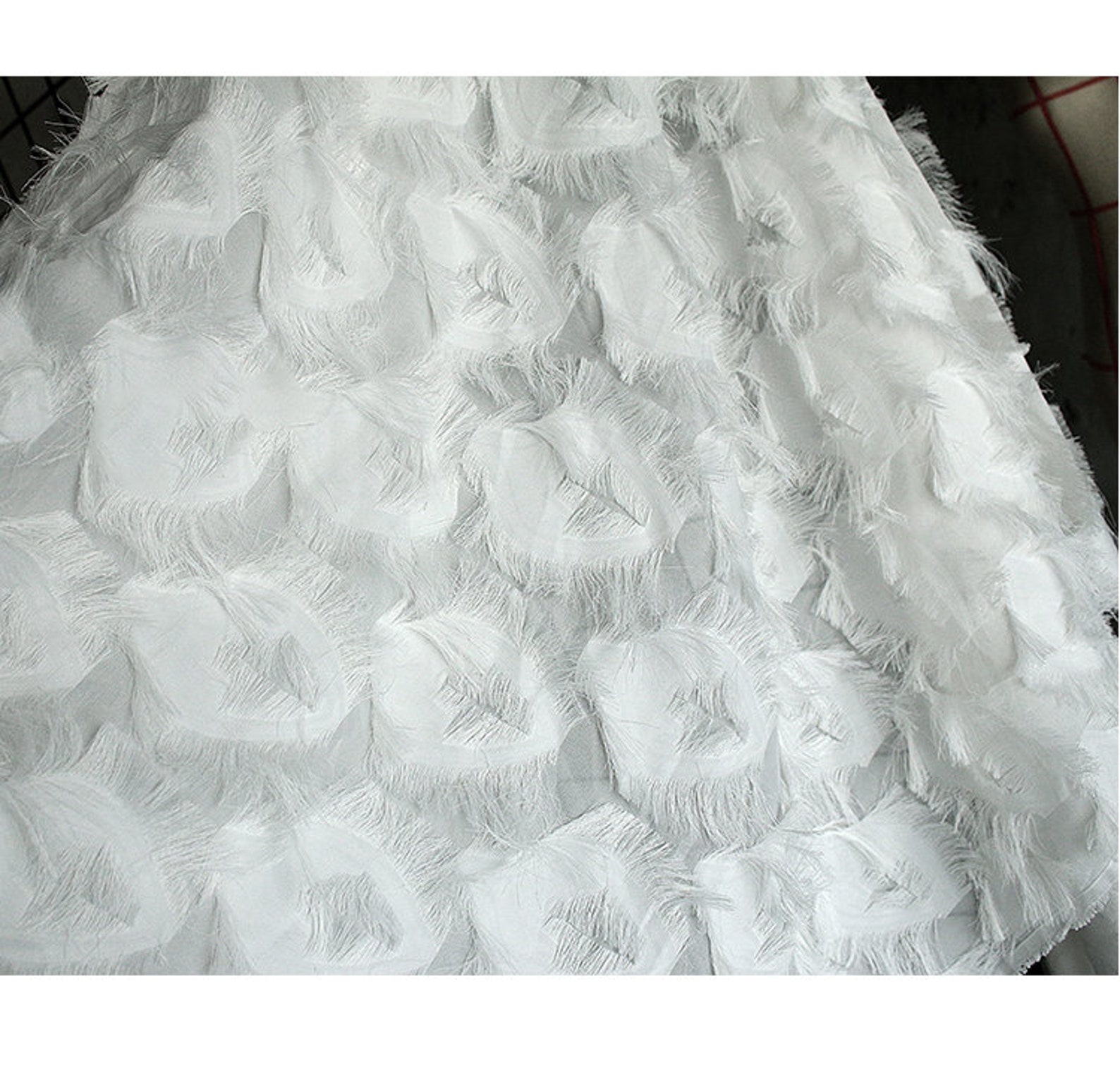 Tassel Mesh fabricLace ruffles 3D embroidery fashion | Etsy