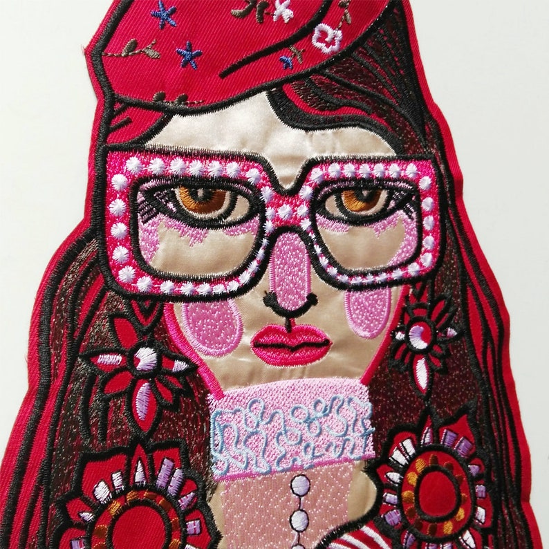 Modern Embroidery Hobo Girl Patches Boho Appliques Hippie - Etsy