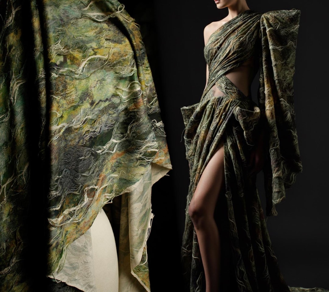 3D Distressed Texture Fabric – Avant-garde Couture, Darkwear Design - Etsy