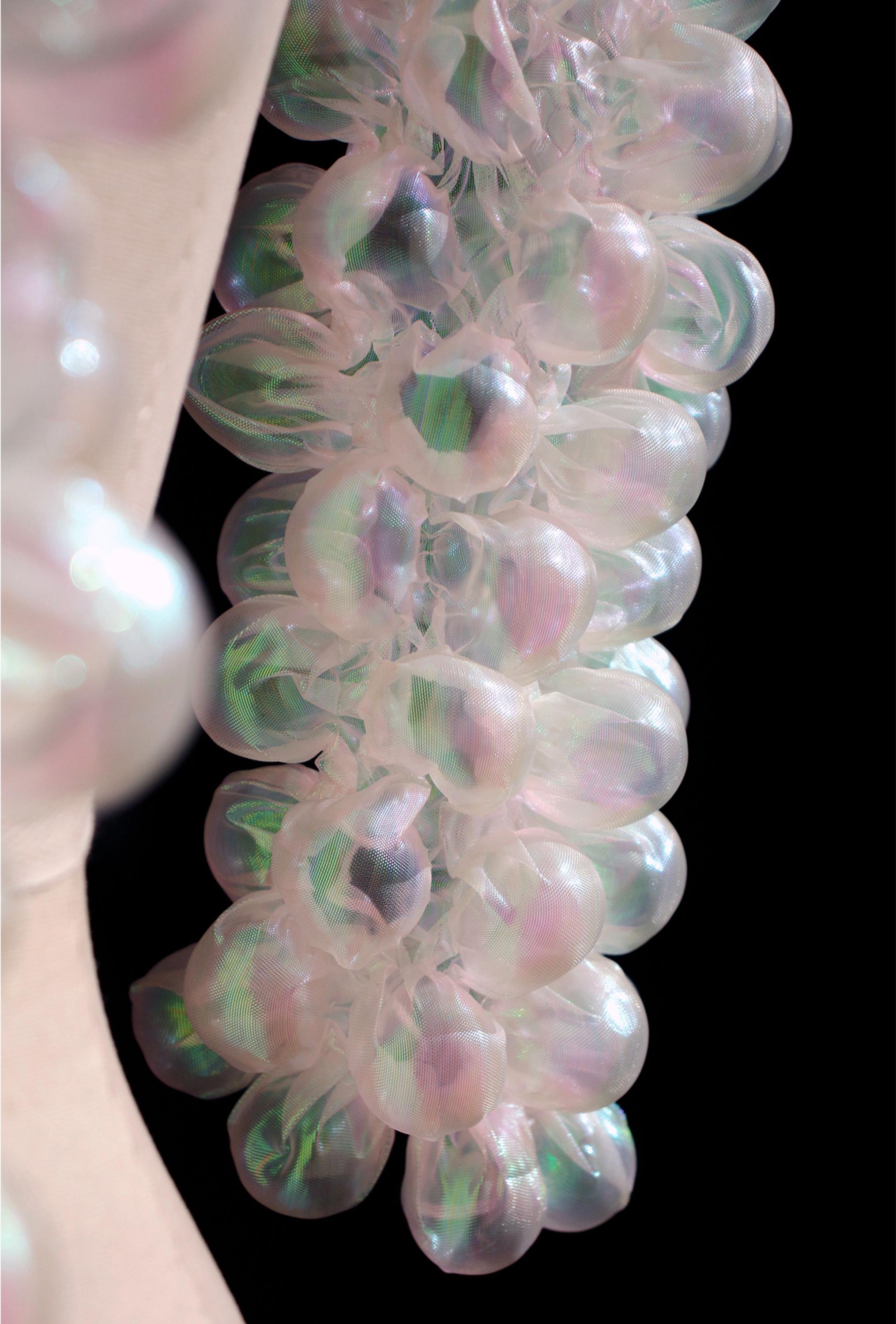 3D Bubble Mesh Fabric, Sheer Sculptural Puff Texture, Heat-set for ...