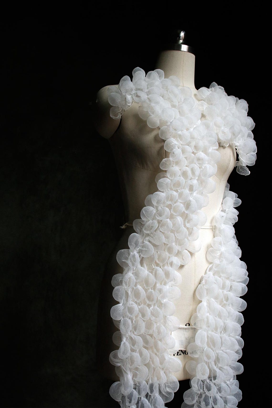 3D Bubble Mesh Fabric, Sheer Sculptural Puff Texture, Heat-set for ...