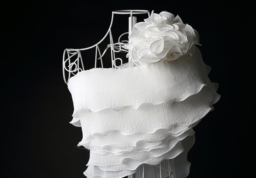 Pleated Wave Flounce Lace Fabric Black / White 1 Meter - Etsy