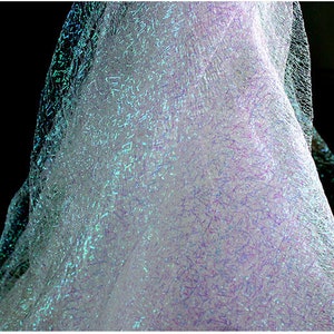 Colorful Crystal Yarn Netting Fabric Iridescence Net Yarn Polyester ...