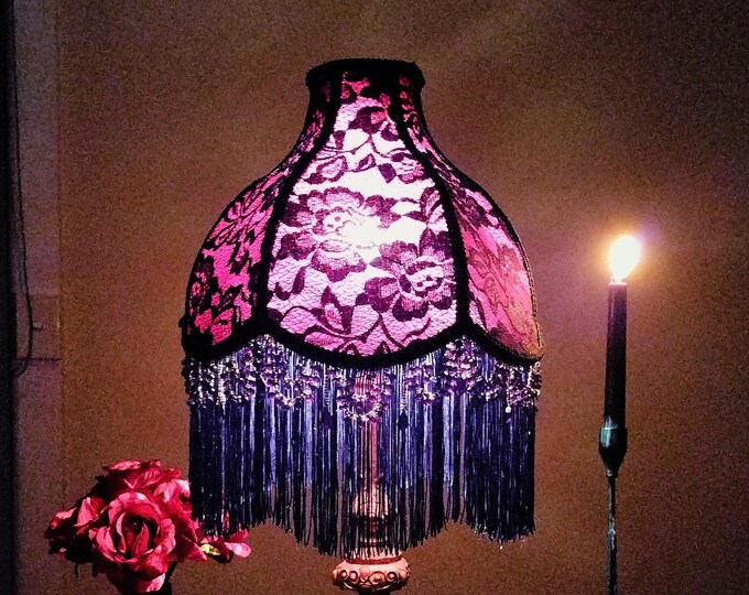 Fantastic Vintage Goth Style Table Lamp Shade Hand Made - Etsy
