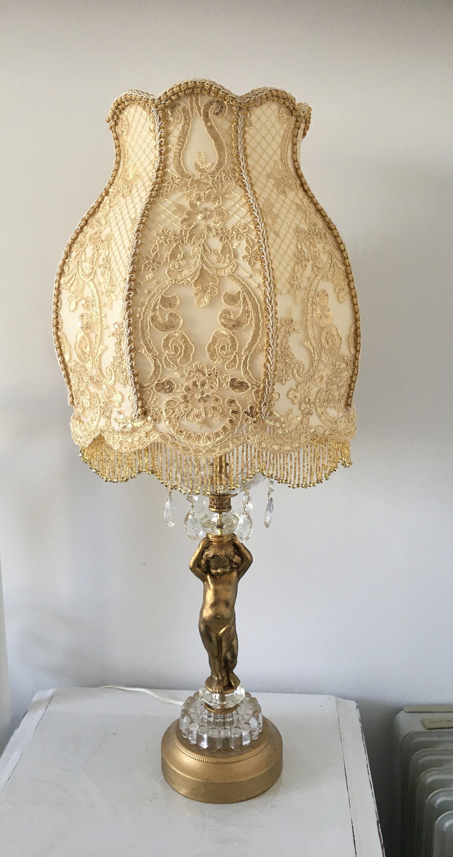 Wonderful Gold Lace Victorian, Vintage Style Lamp Shade for Table Lamp ...