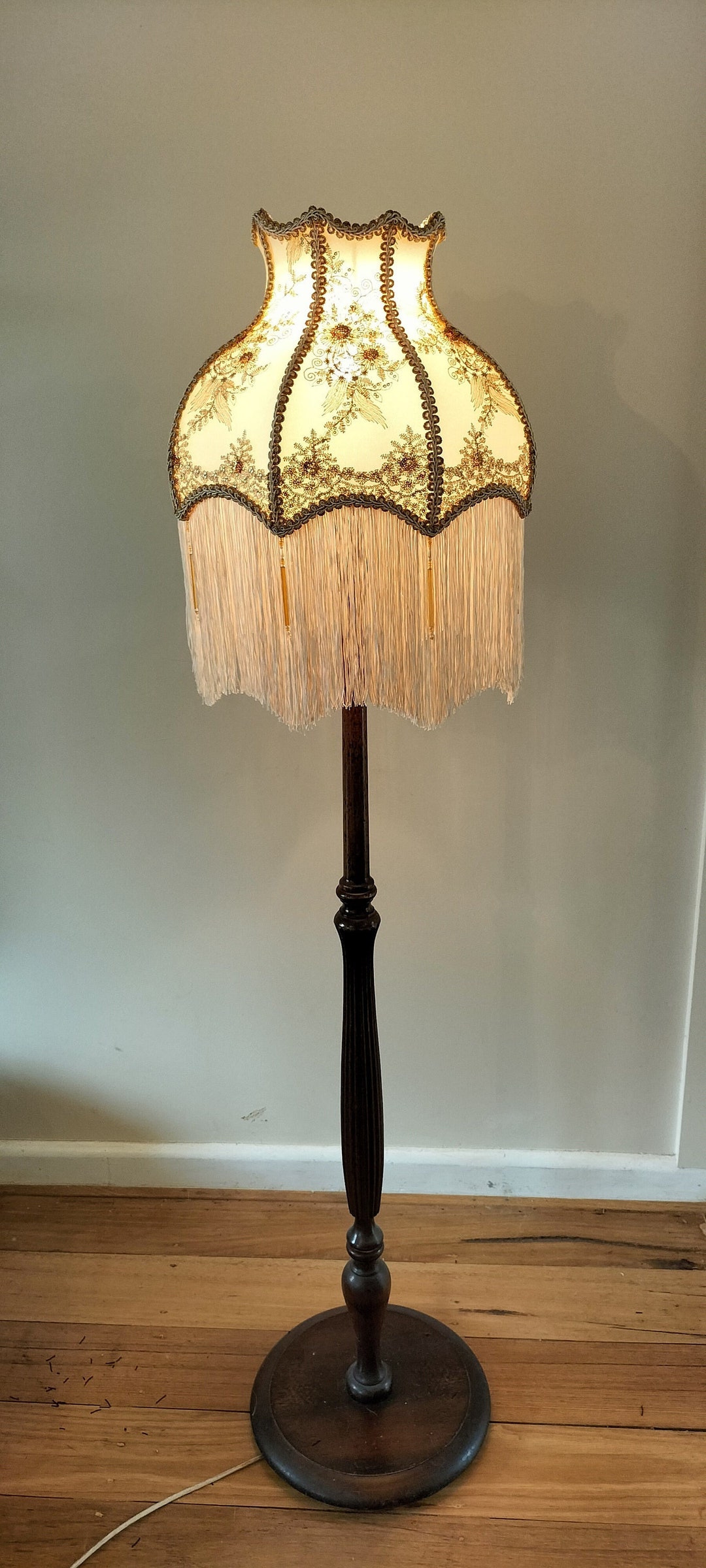Wonderful Gold Lace Victorian, Vintage Style Lamp Shade for Floor Lamp ...