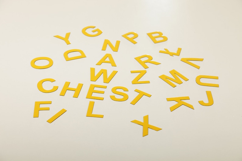 Uppercase Magnetic Letters Yellow Alphabet for Learning to - Etsy