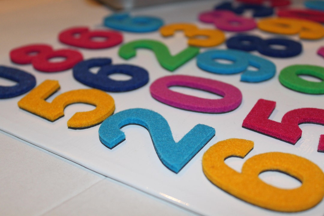 2" DIGITS on Fridge Magnets With Felt , MIX of Colors 5 Cm Magnetic ...