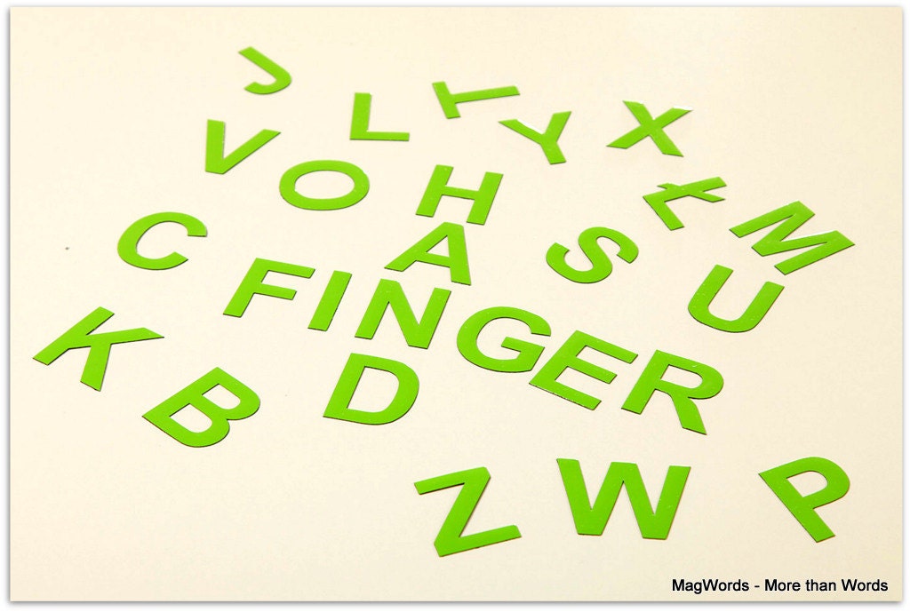 Capital Magnetic Letters GREEN Alphabet for Learning to Read. - Etsy