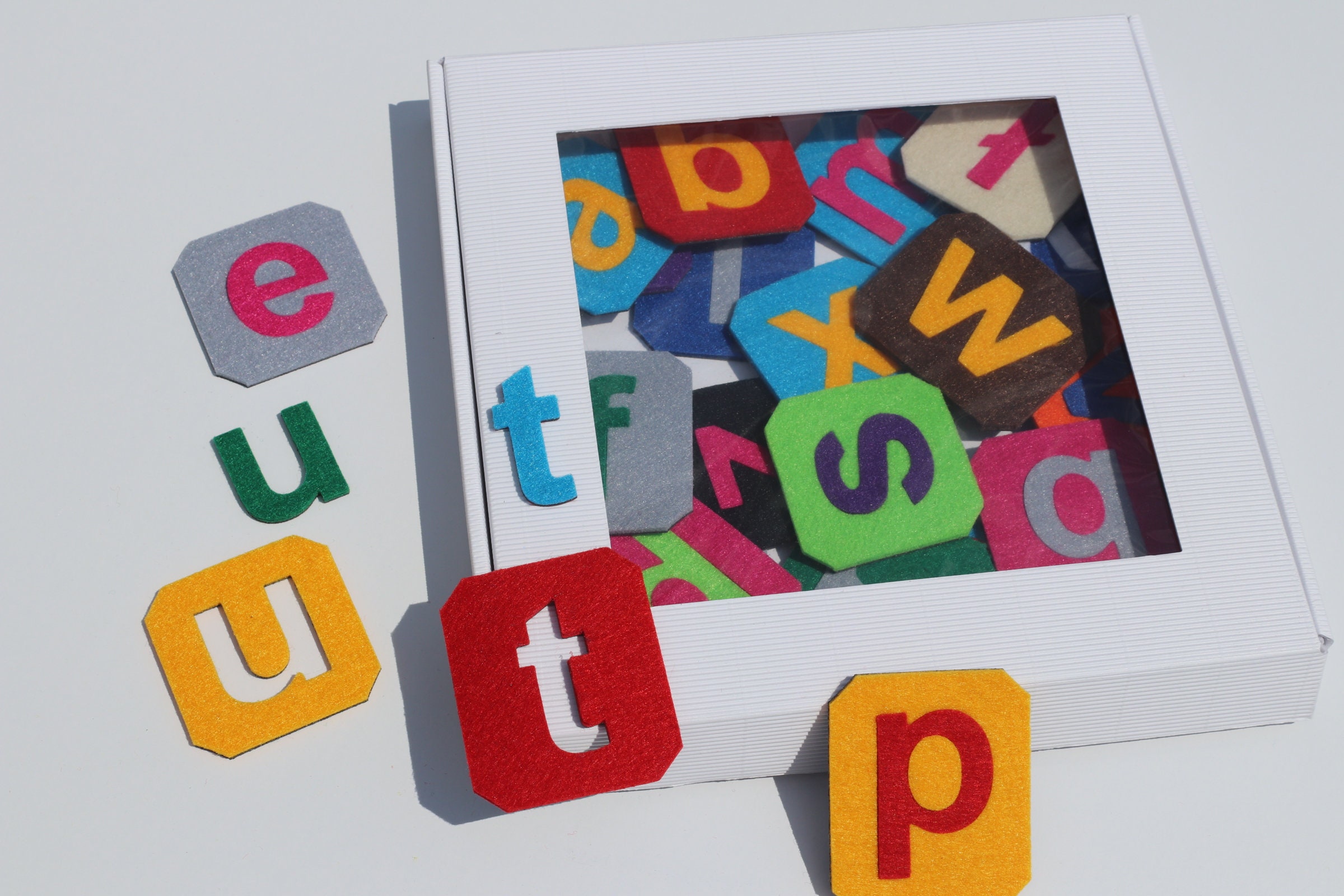 Magnetic Alphabet With Felt. 2/5cm Double Lowercase Alphabet, 2 in 1 ...
