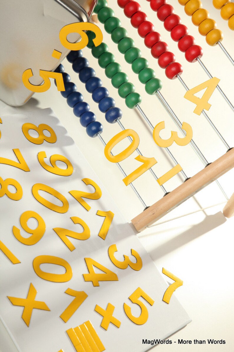 2 DIGITS on the Fridge, Magnets, 5 Cm Yellow Magnetic Numbers, Magwords ...
