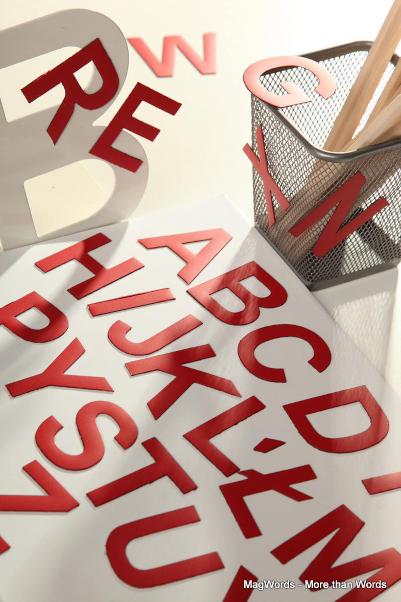 Capital Magnetic Letters for Kindergarten, RED Alphabet for Learning to ...