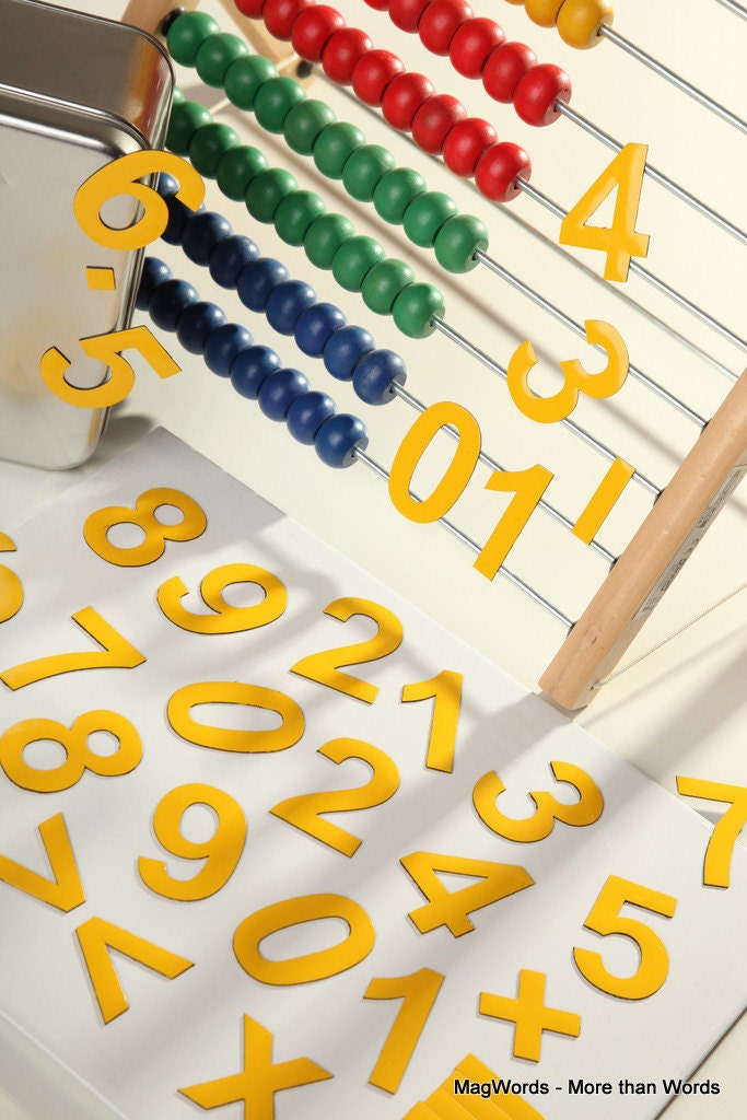 2 DIGITS on the Fridge, Magnets, 5 Cm Yellow Magnetic Numbers, Magwords ...