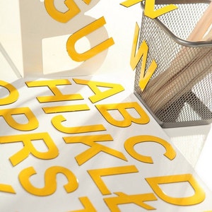 Uppercase Magnetic Letters, Yellow Alphabet for Learning to Read ...