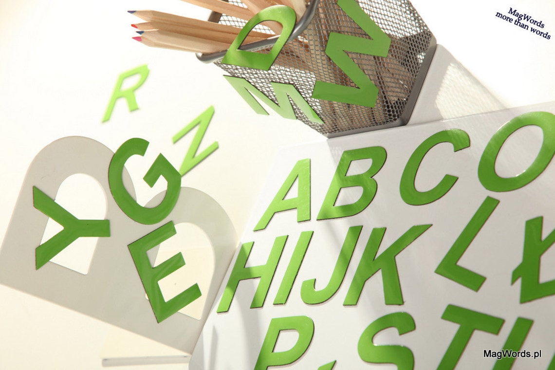 Capital Magnetic Letters GREEN Alphabet for Learning to Read. - Etsy