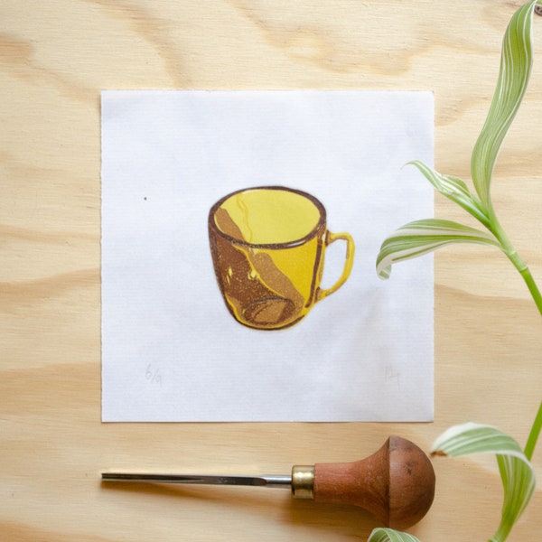 Abstract Linocut - Etsy