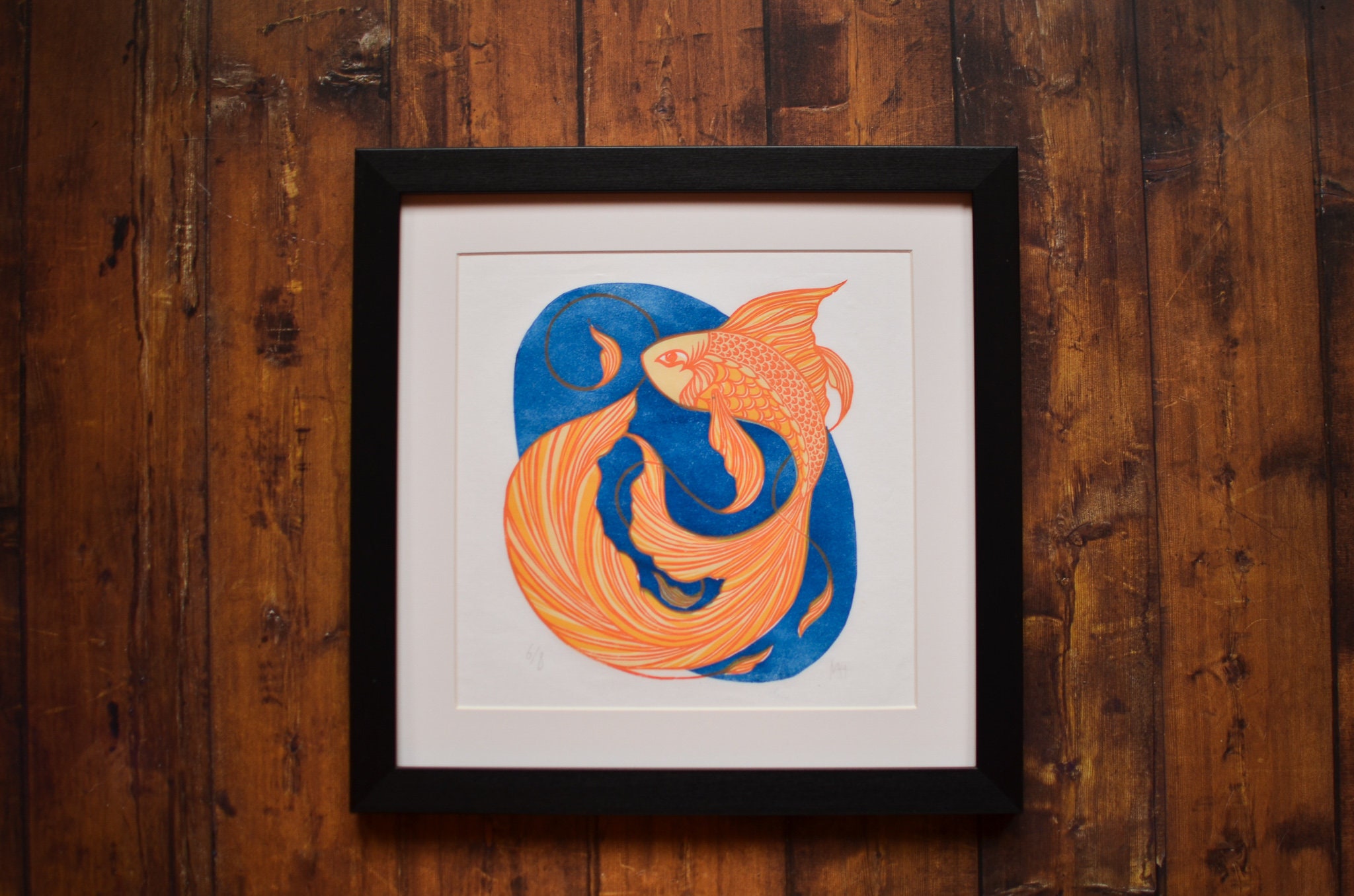 Goldfish Limited Edition Original Linocut Print - Etsy UK