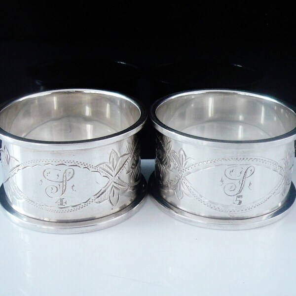 Hallmarked Silver Pair Napkins - Etsy Hallmarked Silver Pair Napkins - Etsy
