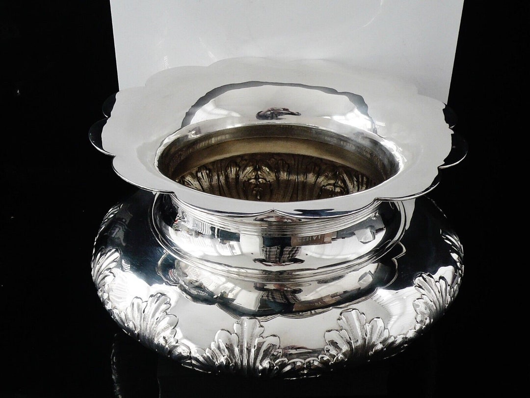 Large Antique Sterling Silver Spittoon, Wine Tasting, English, Tobacco ...