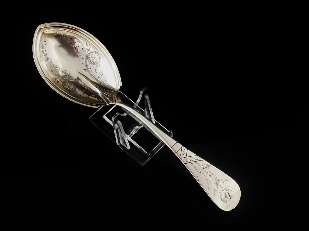 Sterling Silver Serving Spoon, Aesthetic Movement, Whiting ...
