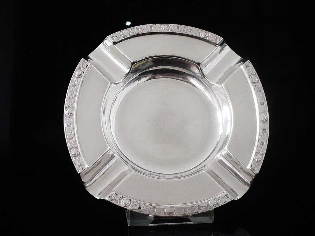 Silver Ash Tray, Sterling, Celtic Knot, English, Vintage, Smokers ...