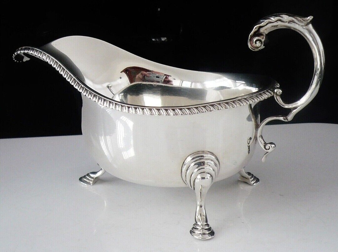 Silver Sauce Boat, Sterling, English, Gravy, Vintage, Tableware ...