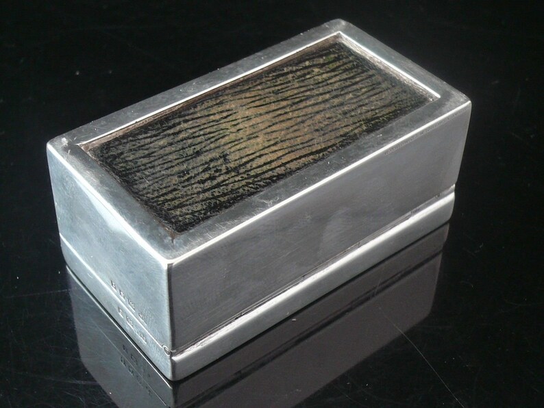 Silver Stamp Box Double Compartment Sterling English - Etsy UK