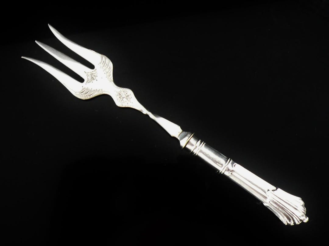 Antique Sterling Silver Bread Roll Fork, Albany Pattern, English ...