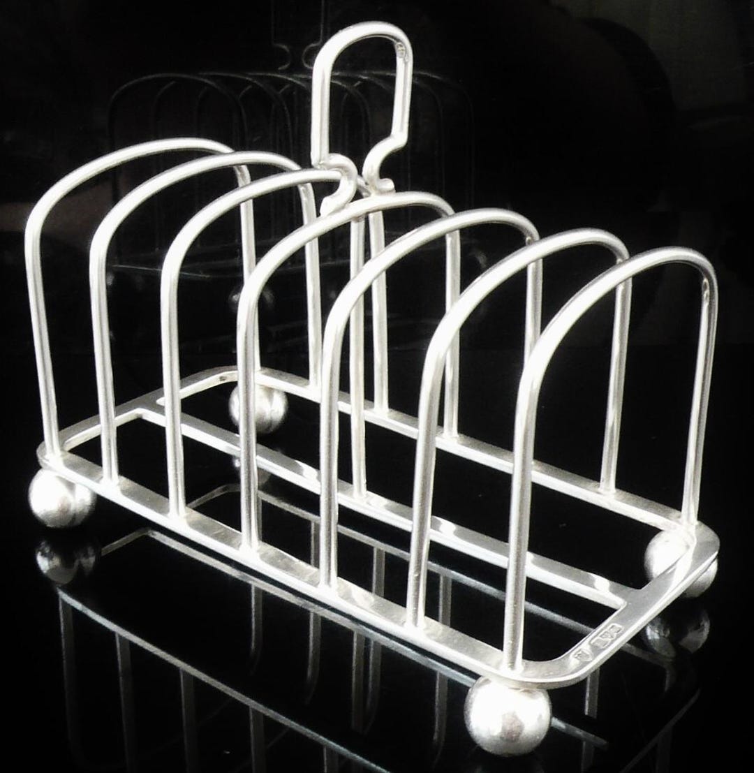 Large Antique Sterling Silver Toast Rack, English, Tableware, Letter ...