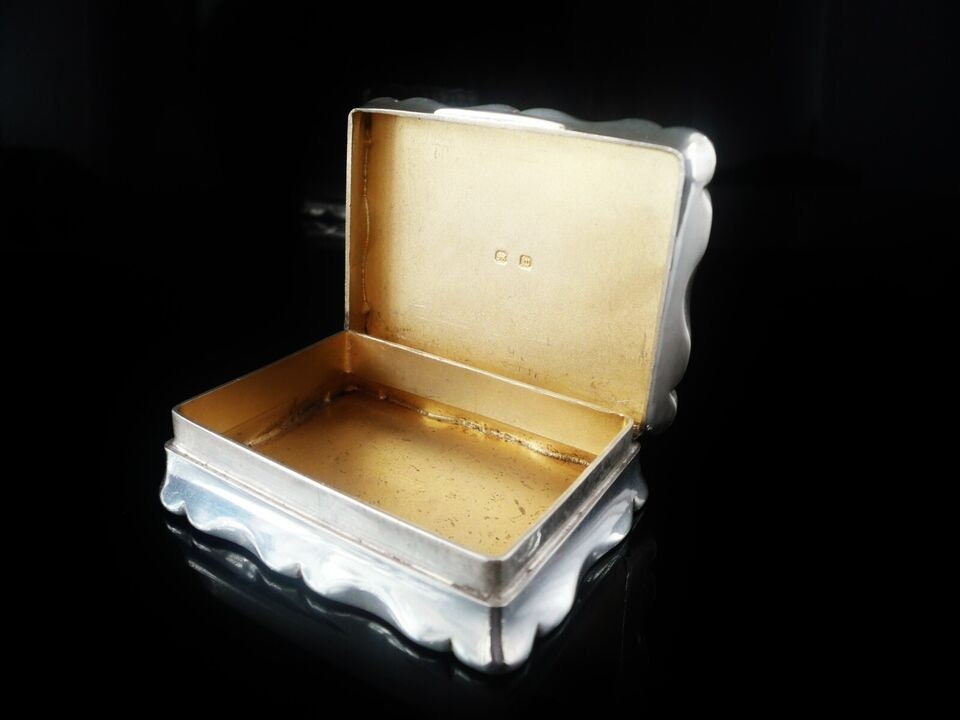 Antique Sterling Silver Snuff Box, English, 3 Leaf Clover, Tobacco ...