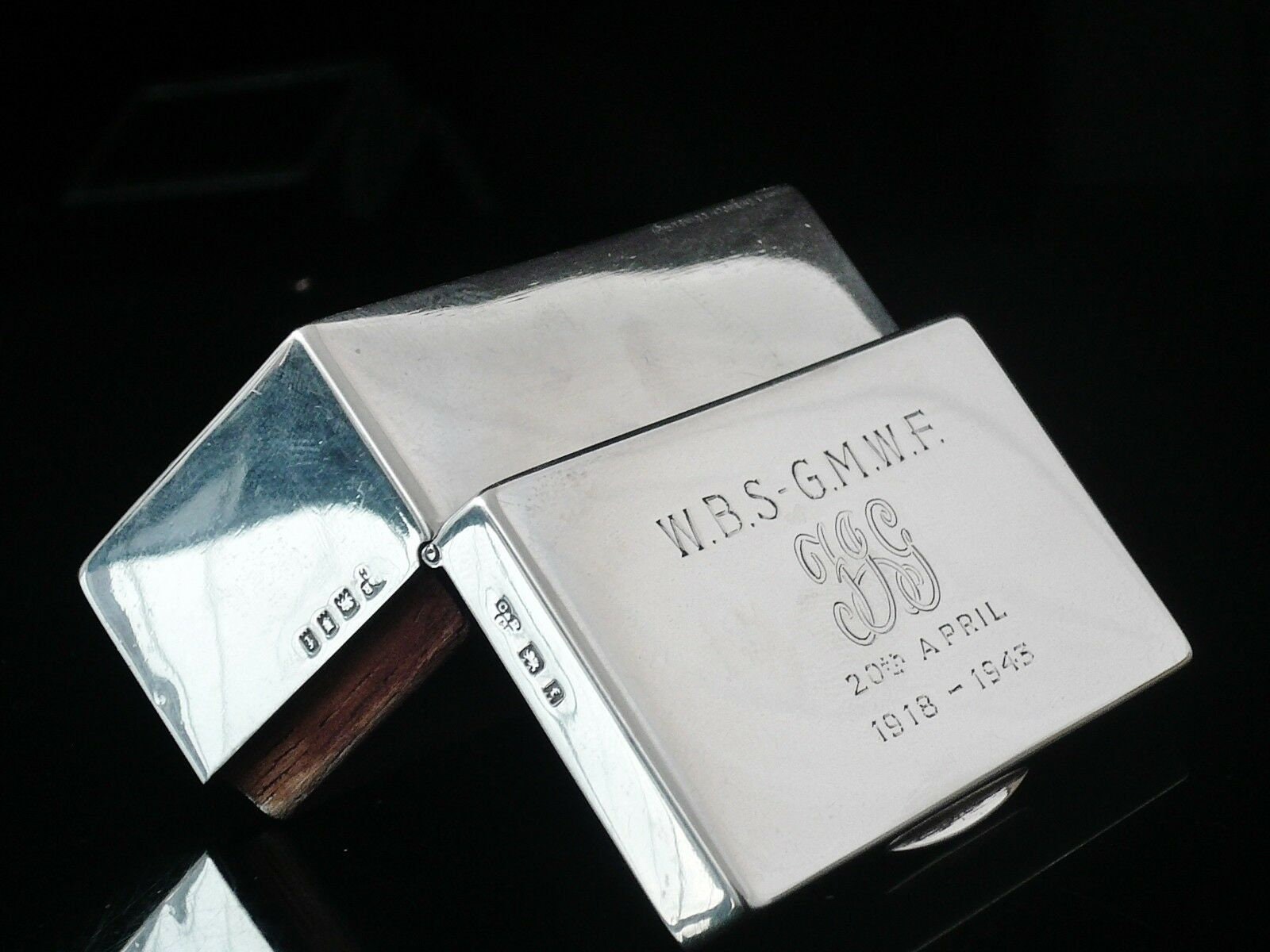 Silver Stamp Box Double Compartment Sterling English - Etsy UK