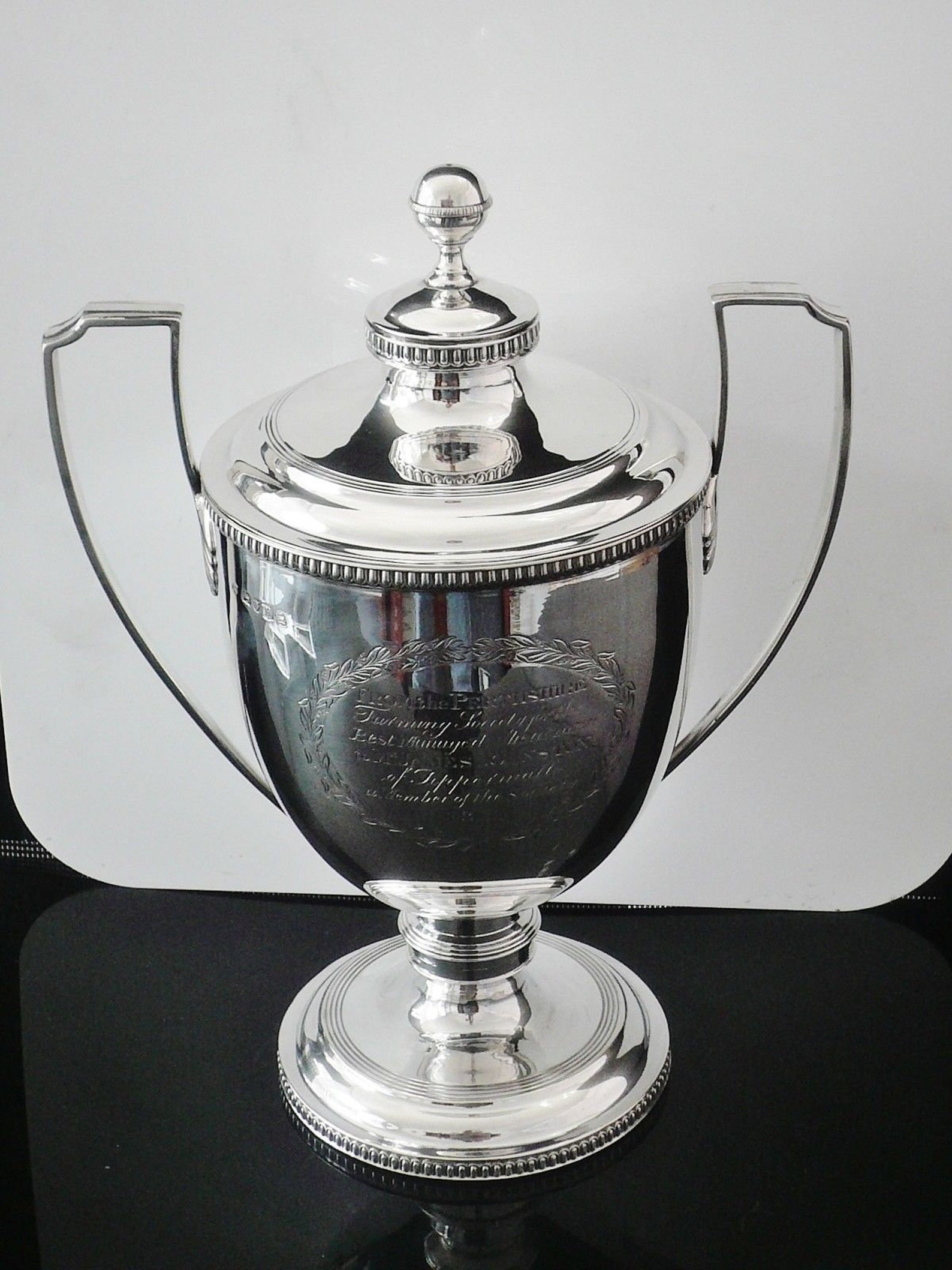 Silver Lidded Trophy Sterling Antique Agricultural | Etsy