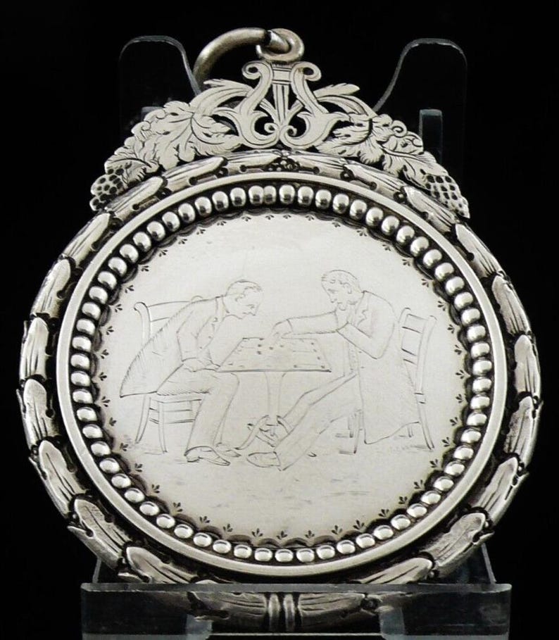 Large Silver Draughts Medallion, Championship Challenge, Barrhead ...