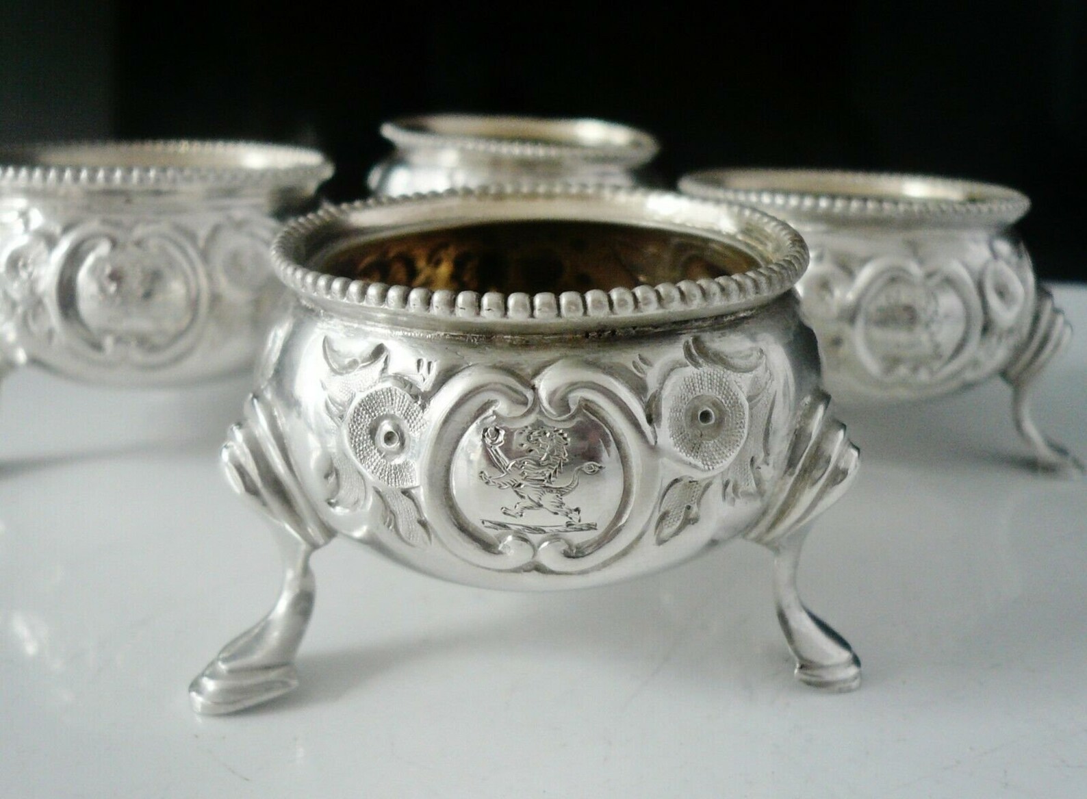 Silver Salt Cauldrons Sterling Set 4 Tableware English - Etsy UK