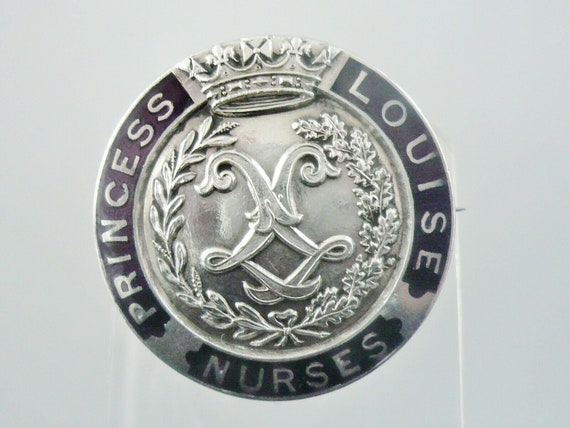Silver Nurses Badge, Sterling, Enamel, Princess Louis… - Gem