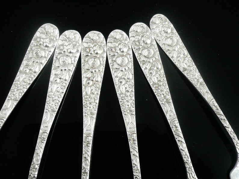 Silver Salad Forks Set 6 Sterling ROSE Pattern Monogram - Etsy UK