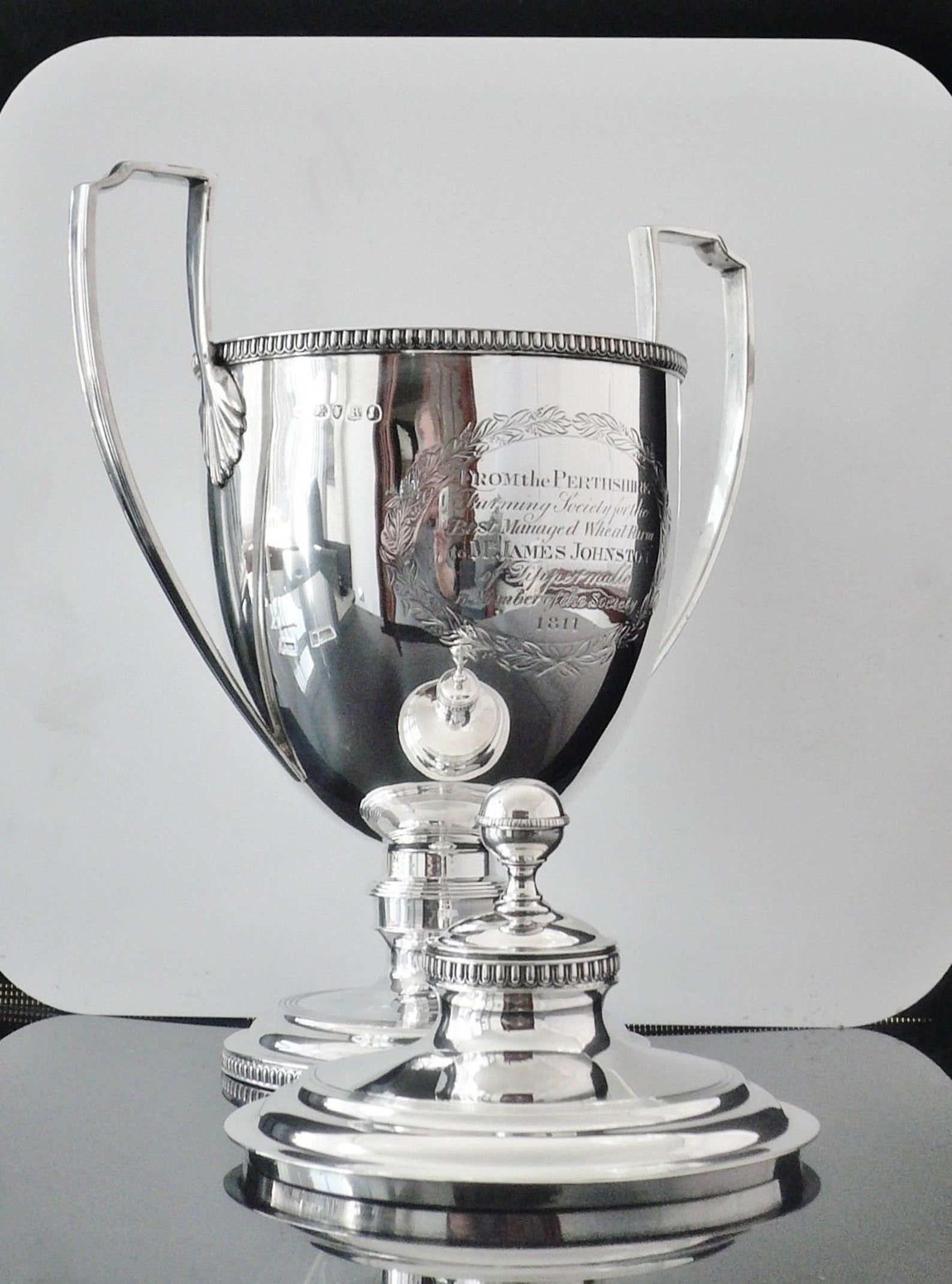 Silver Lidded Trophy, Sterling, Antique, Agricultural, English, Farming ...