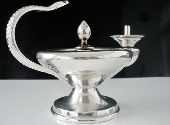 Silver Aladdins Lamp Table Top Lighter Sterling English - Etsy