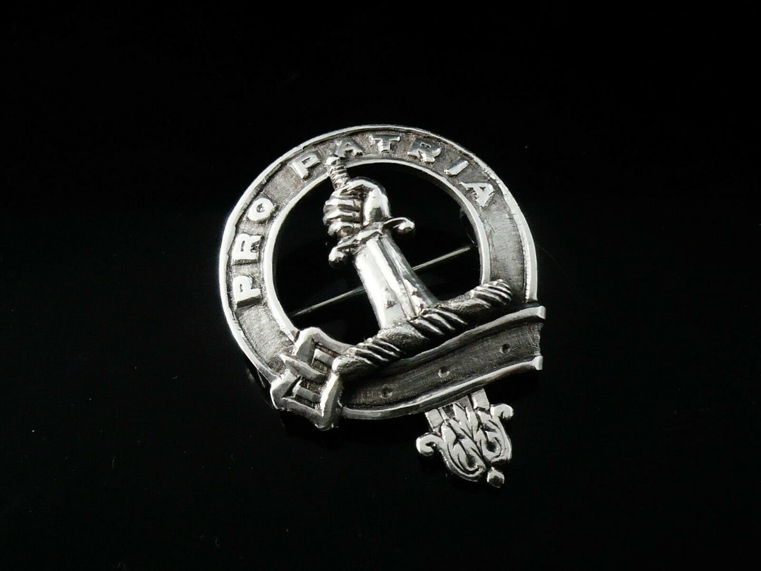 Silver Clan Badge, Scottish Provincial, Inverness, Sterling, Pin, DEWAR ...
